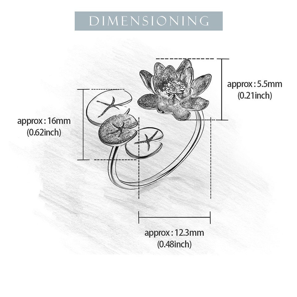 Water Lily Flower Adjustable Rings Original Natural Jewelry - Etsy