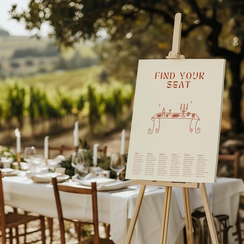 Wedding Table Plan | Personalized Wedding Template | Hand-drawn Wedding ...