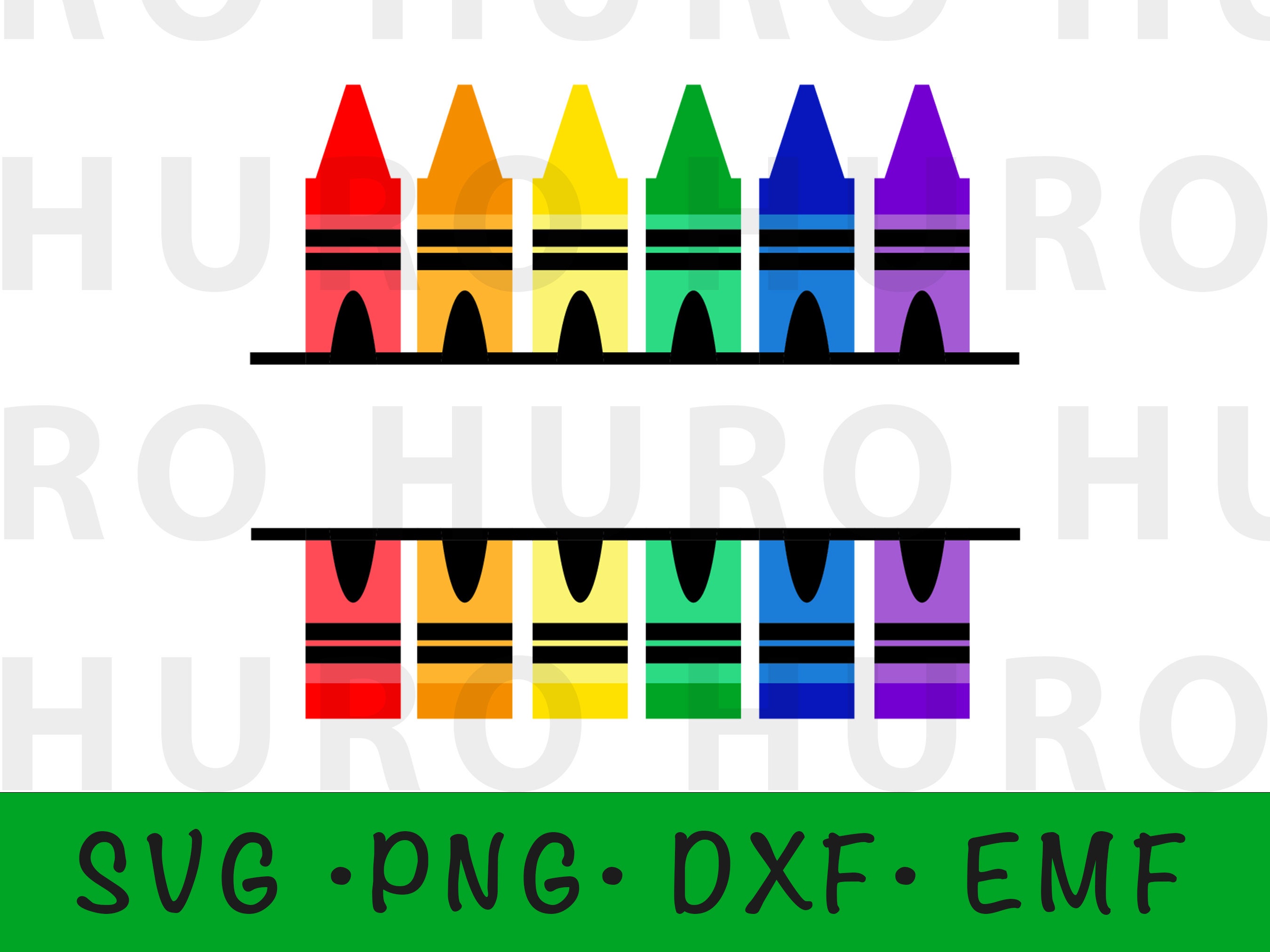 Crayon Split Monogram Svg, Teacher Monogram Svg, Crayon Svg, Crayon Set ...