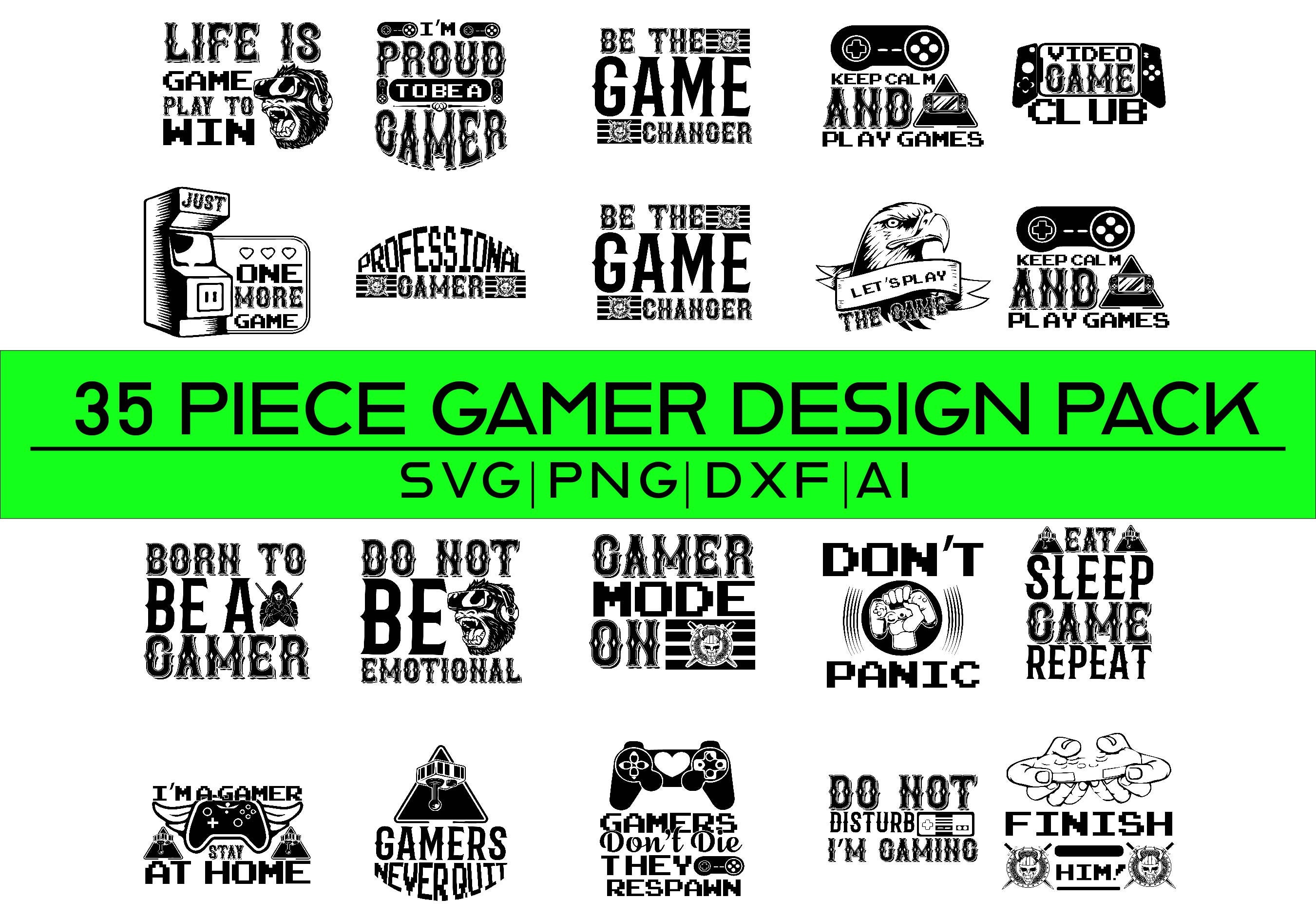 35 Piece Gamer Svg, Gamer Svg Bundle, Gaming Svg Bundle, Funny Gamer ...