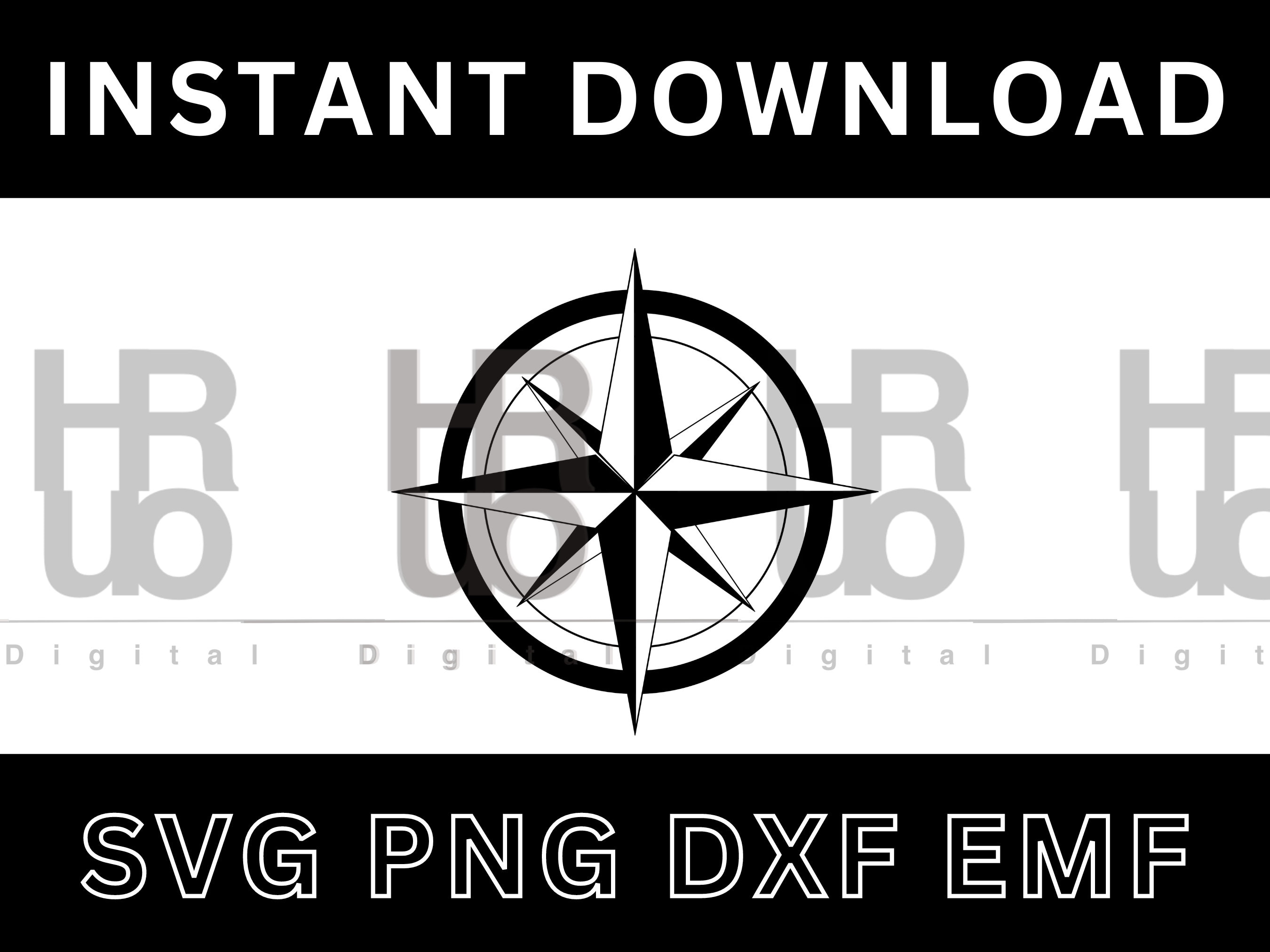 Compass Star SVG | Compass Star Clipart | Compass Star Cut File ...