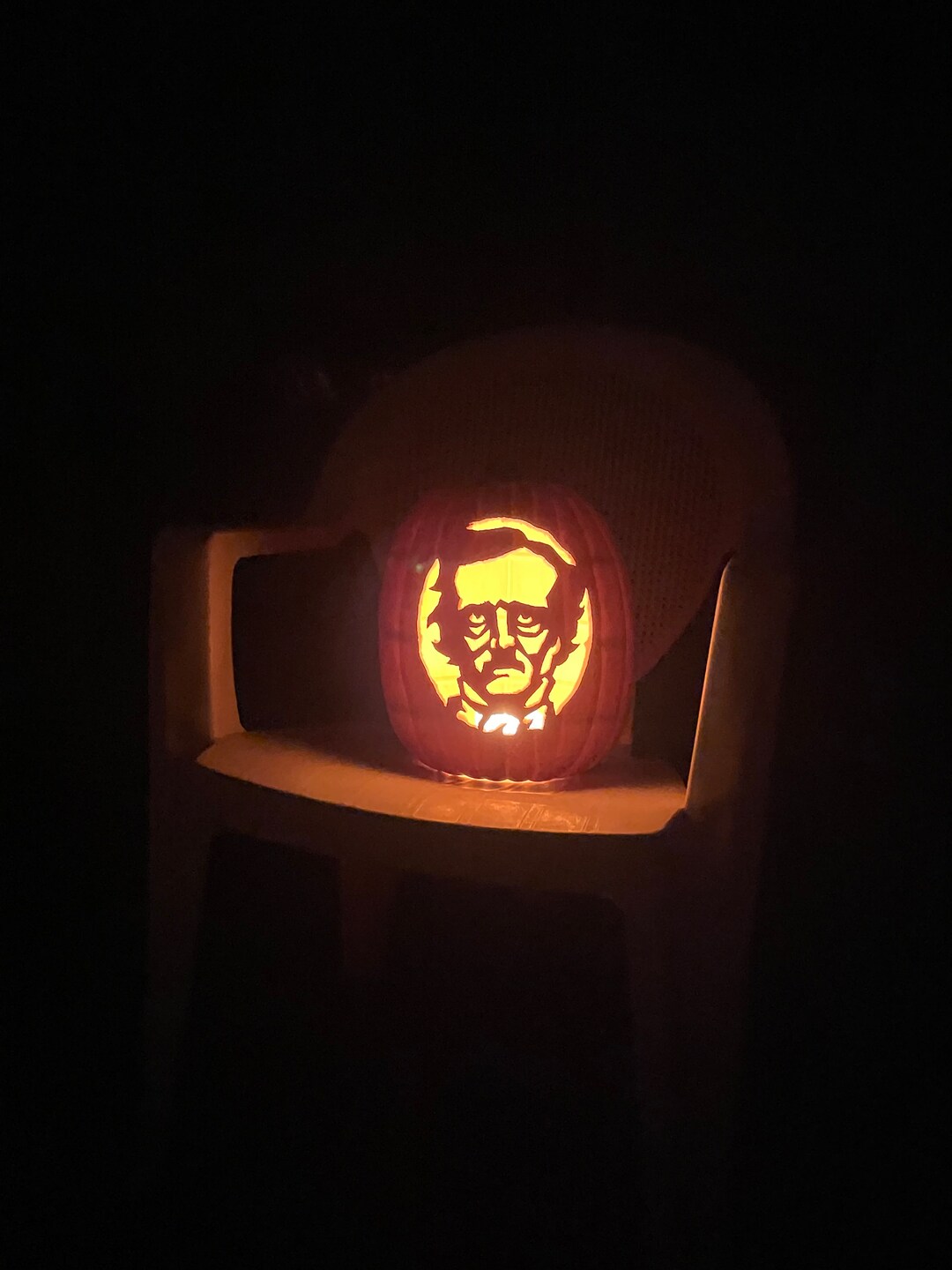 Edgar Allen Poe Hand Carved Pumpkin - Etsy