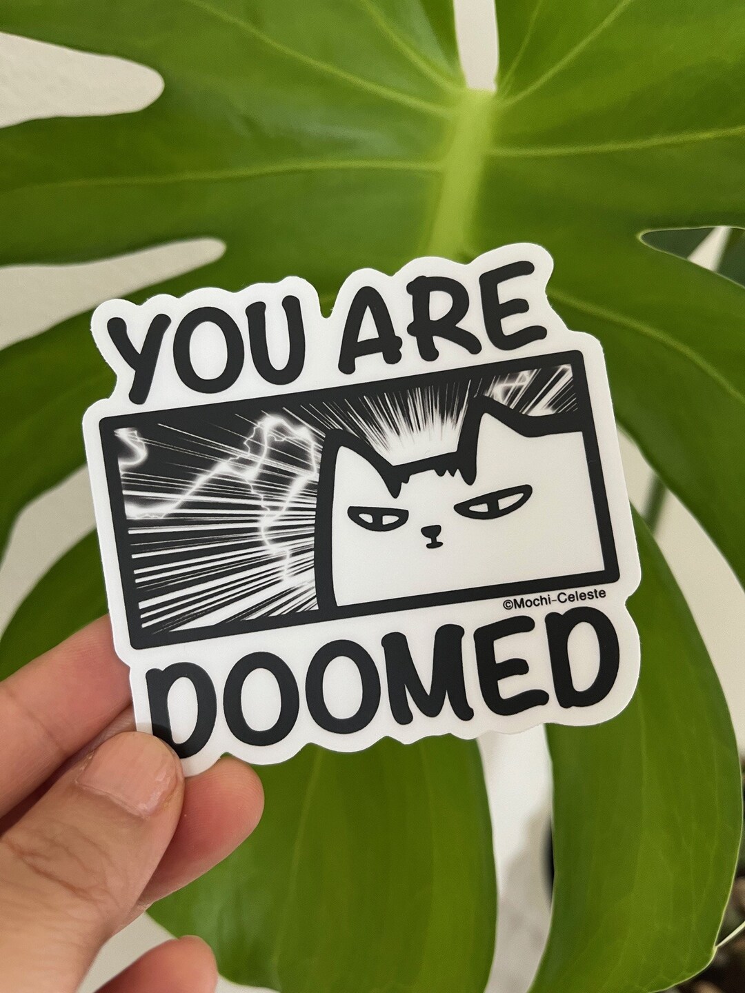 YOU ARE DOOMED - Mochi-celeste Cat Sticker - Etsy