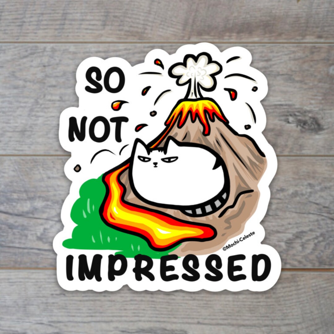 So Not IMPRESSED - Mochi-celeste Cat Sticker - Etsy
