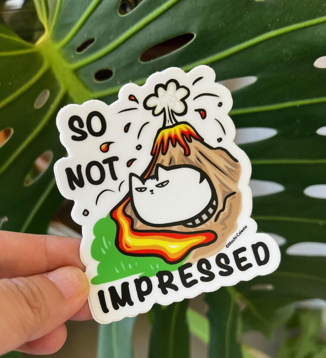 So Not IMPRESSED - Mochi-celeste Cat Sticker - Etsy