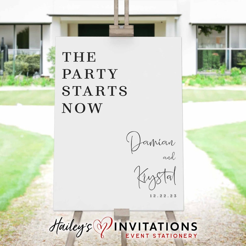 The Party Starts Now Welcome Sign Foam Core Board Printing - Etsy