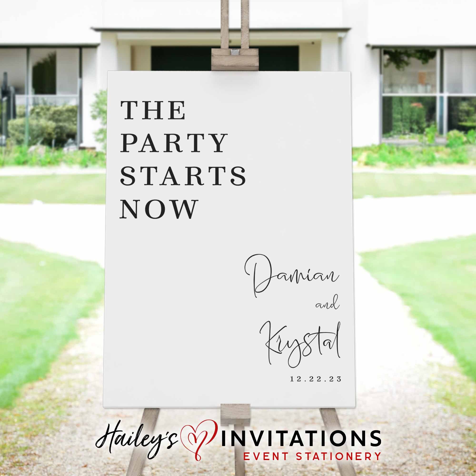 The Party Starts Now Welcome Sign Foam Core Board Printing - Etsy