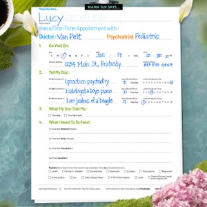 Reminder for Psychiatrist Visit, Note-taker for Psychiatrist ...