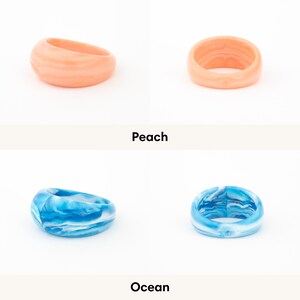 Colorful Recycled Plastic Rings // Trendy and Unique Plastic Rings ...