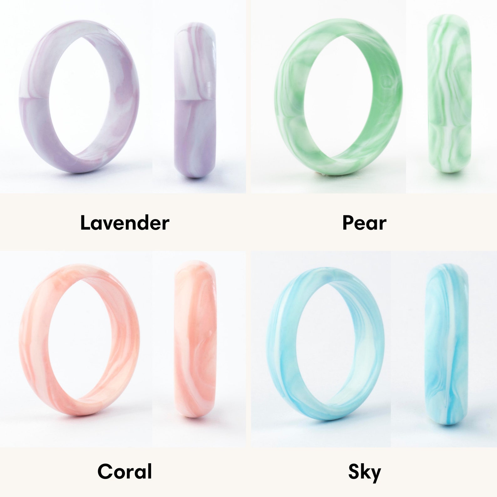 Colorful Recycled Plastic Rings // Trendy and Unique Plastic Rings ...