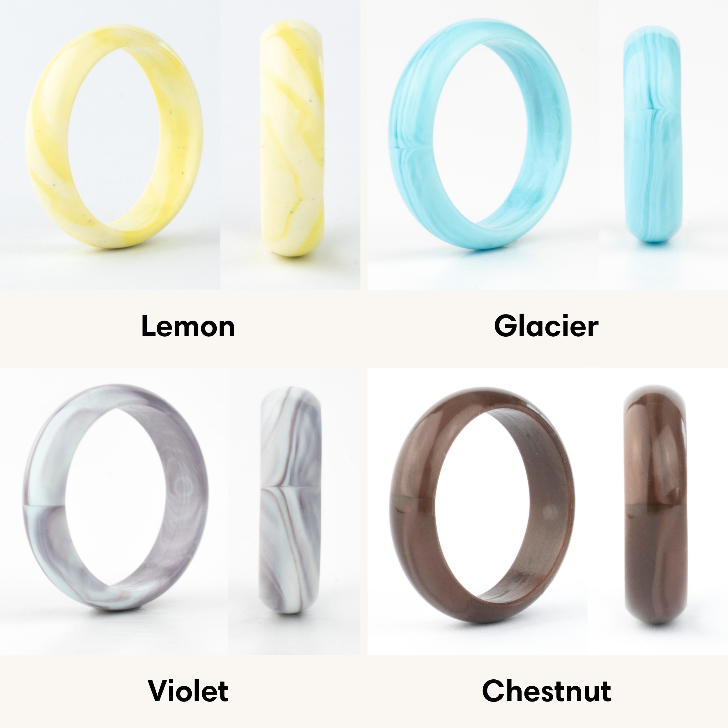 Colorful Recycled Plastic Rings // Trendy and Unique Plastic Rings ...
