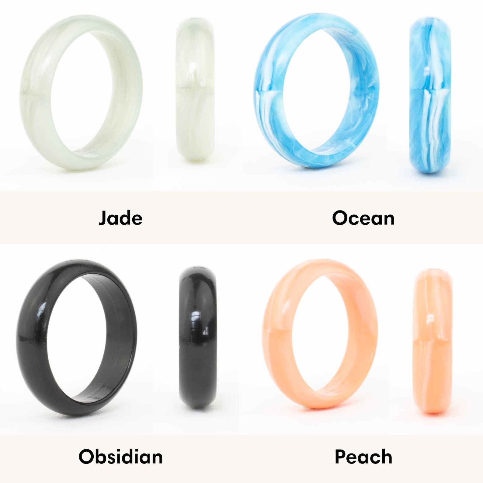 Colorful Recycled Plastic Rings // Trendy and Unique Plastic Rings ...