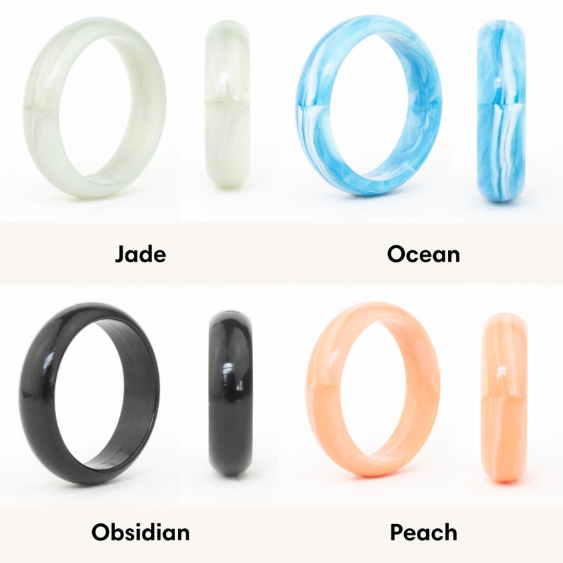 Colorful Recycled Plastic Rings // Trendy and Unique Plastic Rings ...