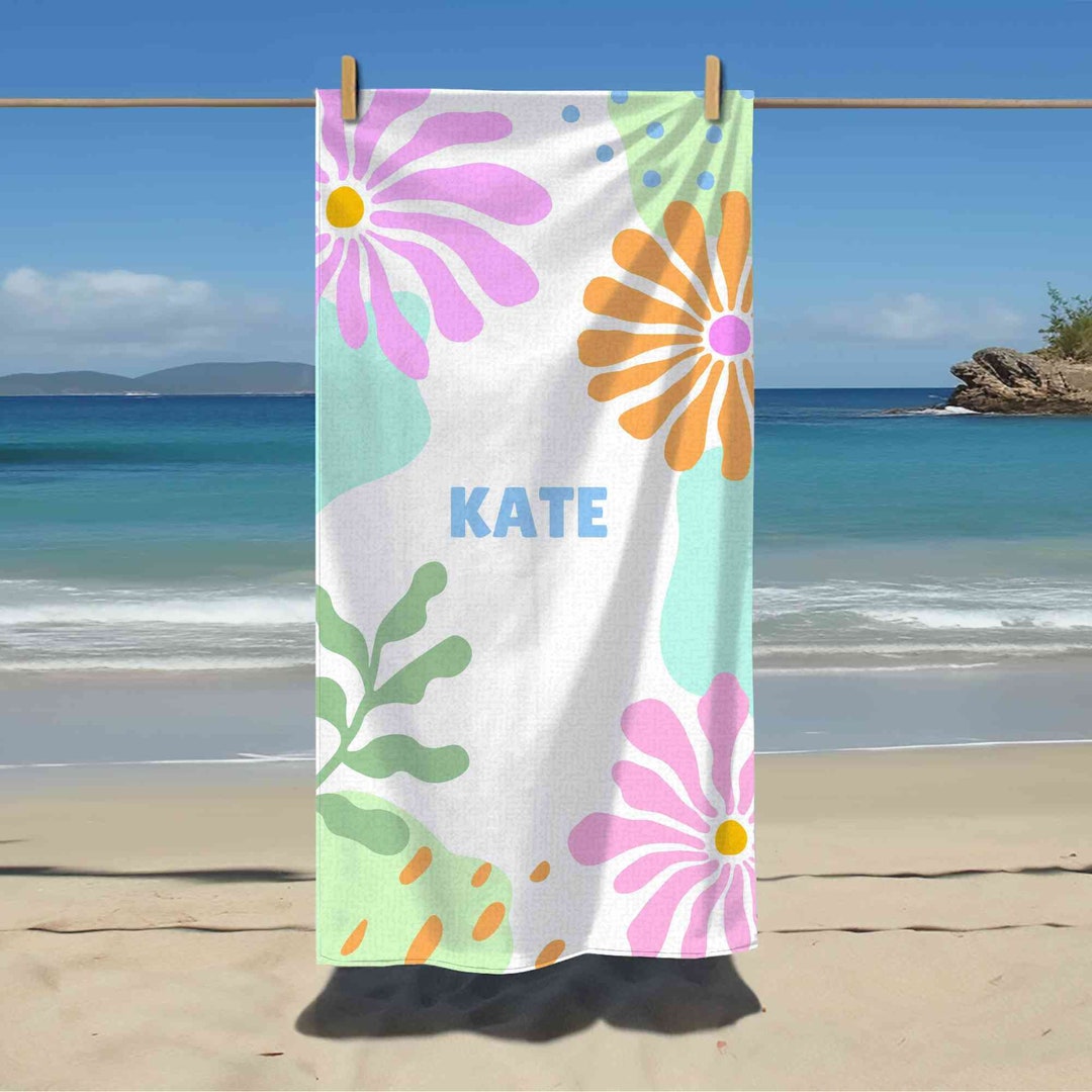 Custom Beach Towel, Custom Beach Towels, Retro Beach Towel, Summer ...