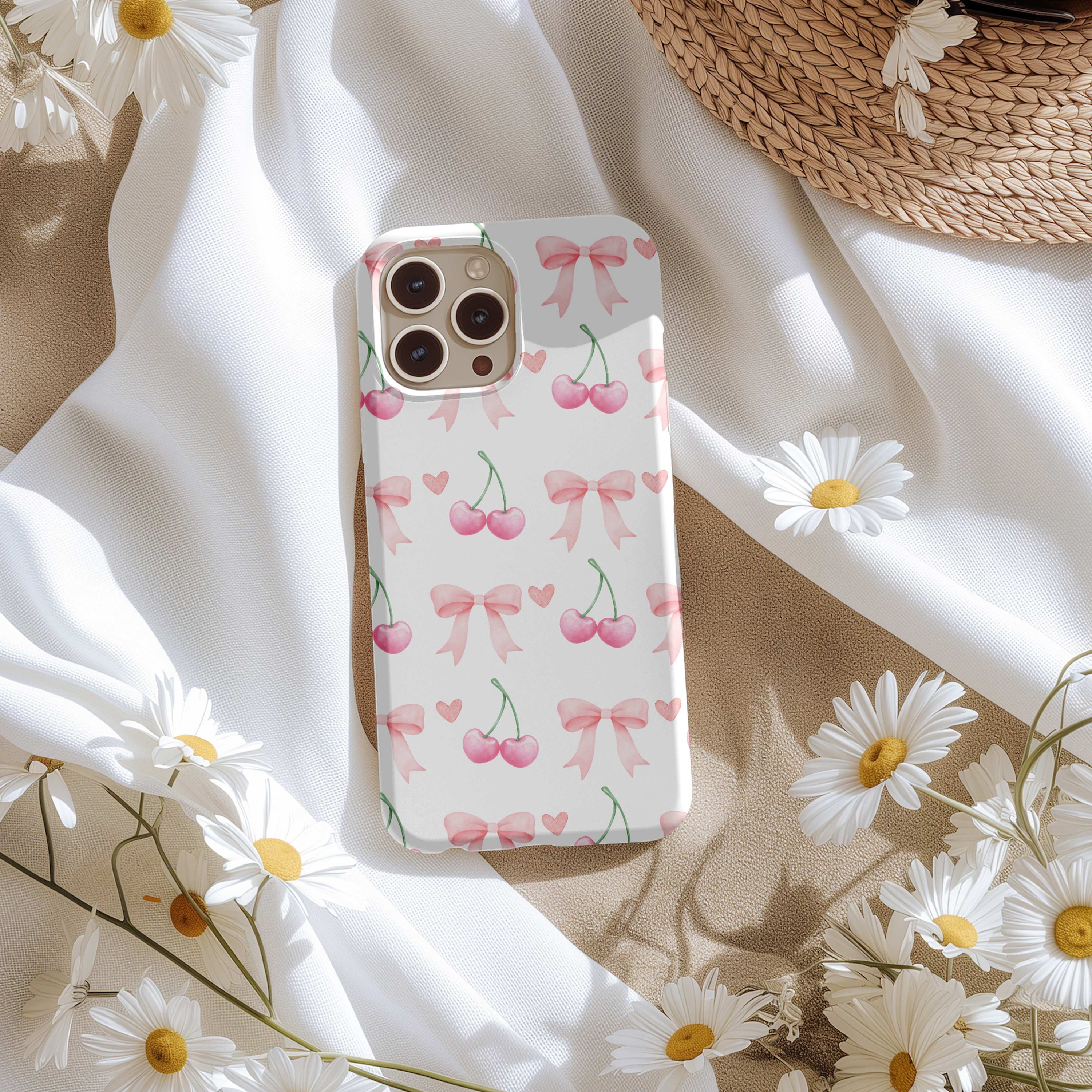 Coquette Phone Case, Coquette Lover Gift, Cherry Phonse Case, Pink Bow ...