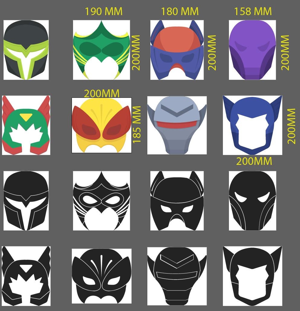 Super Hero Mask SVG PNG Clipart: 64 Designs (digital Download) - Etsy