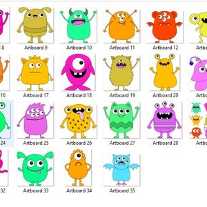 Monster SVG, INSTANT Download,stick Figure Monsters Svg Cut Files and ...