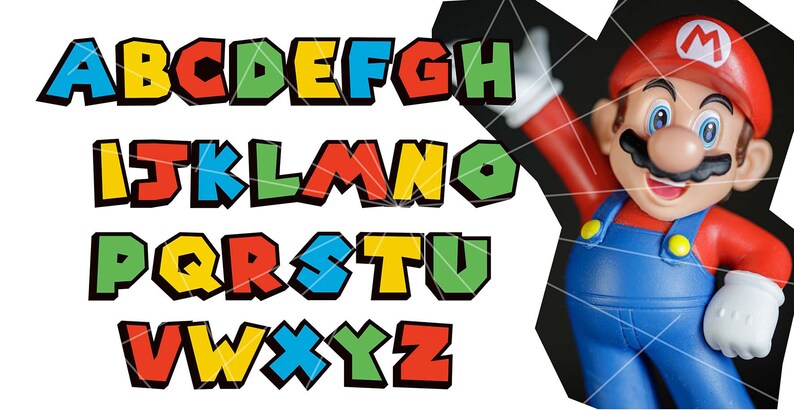 Mario Font Svgcomic Fonts Svg Comic Fonts Alphabet Svgcomic - Etsy