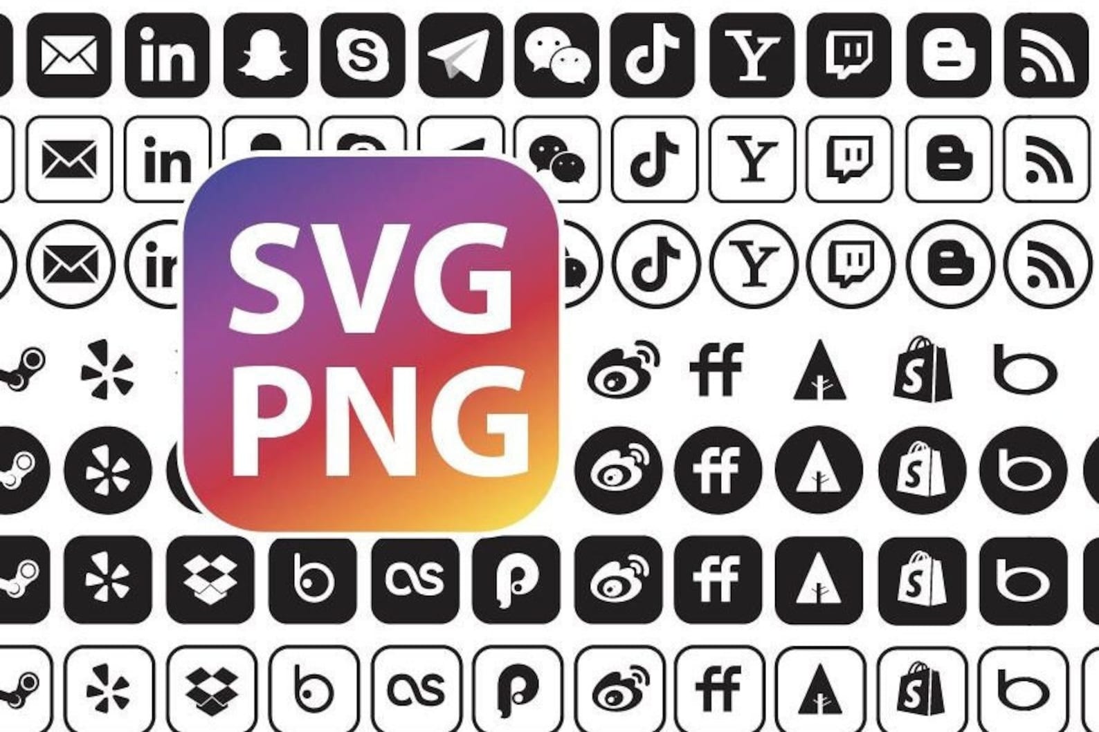 SOCIAL MEDIA HUGE Pack, Instagram Svg, Social Media Logo Svg, Social ...