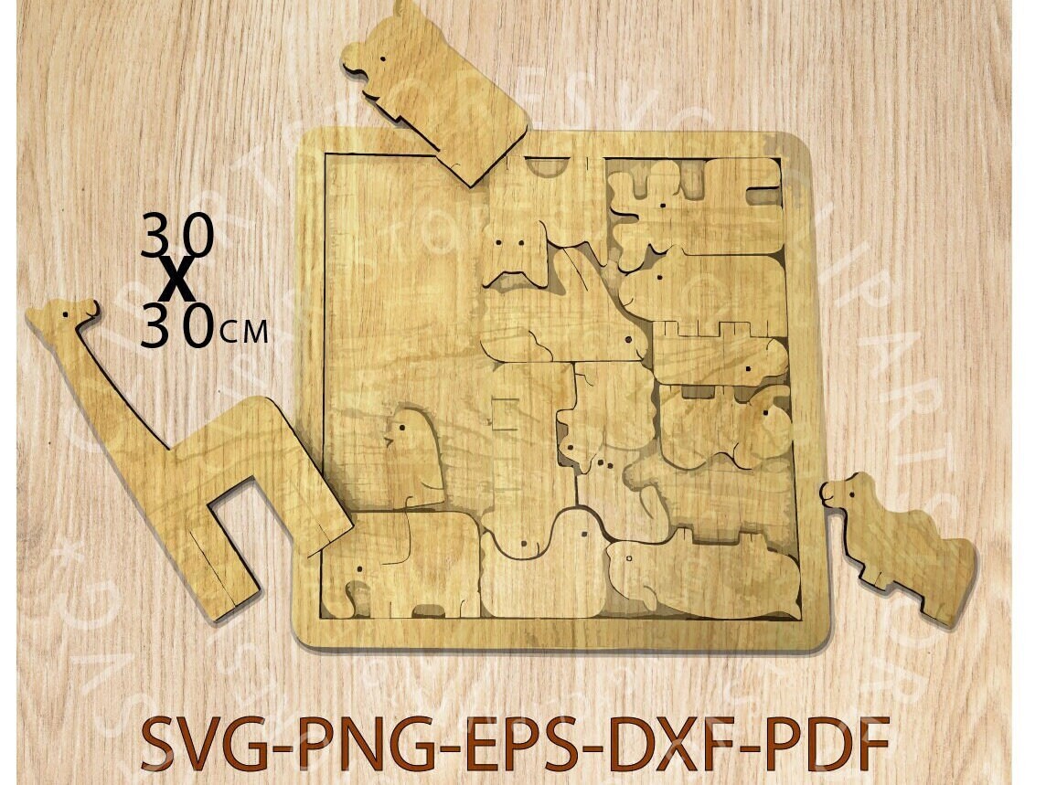 Wild Animal Puzzle Lasercut Files Svg,3d Puzzle,glowforge Svg,laser Cut ...