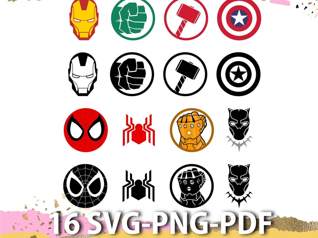 Superhero Logos SVG, Marvel DC Clipart (digital Download) - Etsy