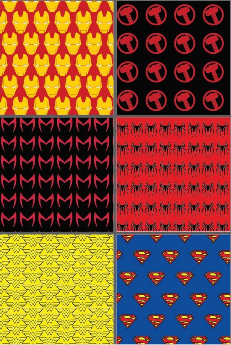 Most Famous Superheros Digital Papers , Superhero Seamless Patterns ...