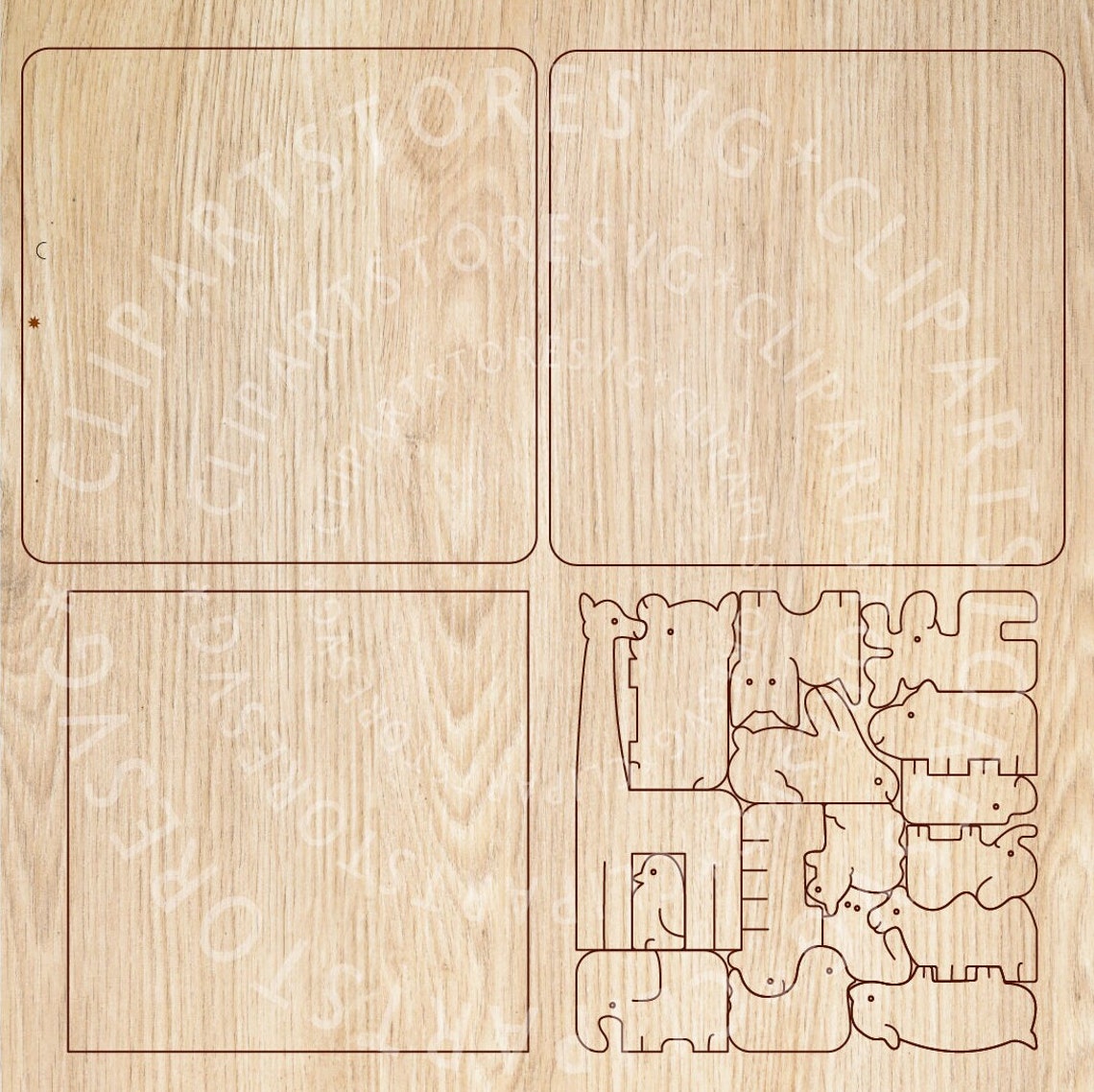 Wild Animal Puzzle Lasercut Files Svg,3d Puzzle,glowforge Svg,laser Cut ...