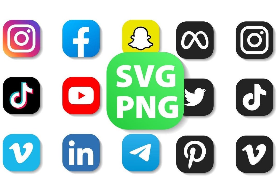 Sammlung von Social Media Icons svg, Instagram svg, Social Media Logo ...