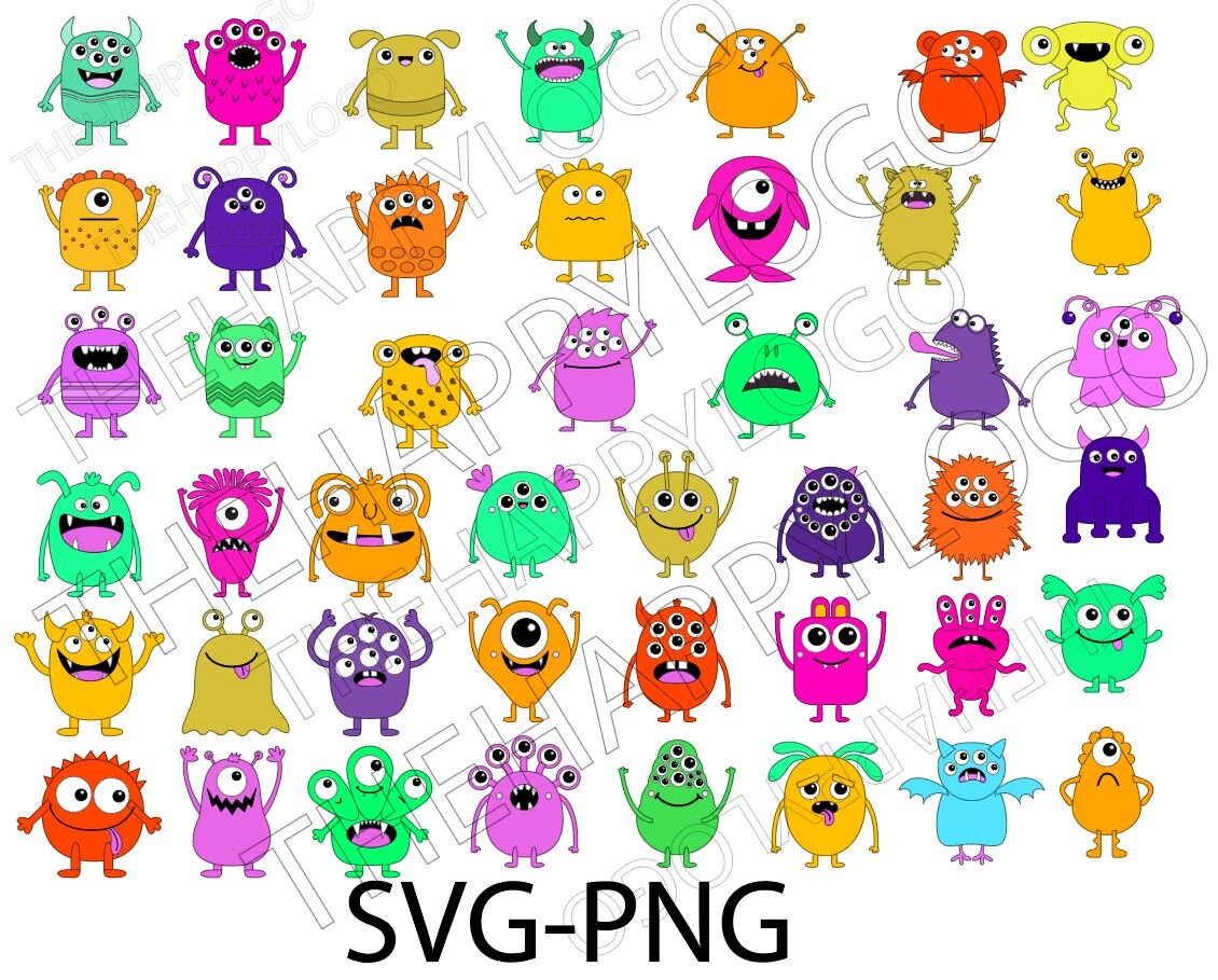 Monster SVG, INSTANT Download,stick Figure Monsters Svg Cut Files and ...