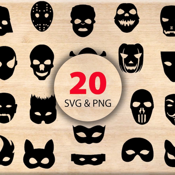 Halloween Masks Svg - Etsy