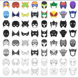 Super Hero Mask SVG PNG Clipart: 64 Designs (digital Download) - Etsy