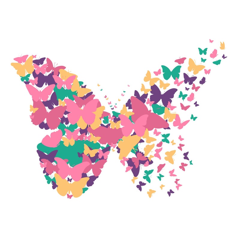 Colorful Butterfly Design - Instant Download in SVG, PNG & JPG - Etsy