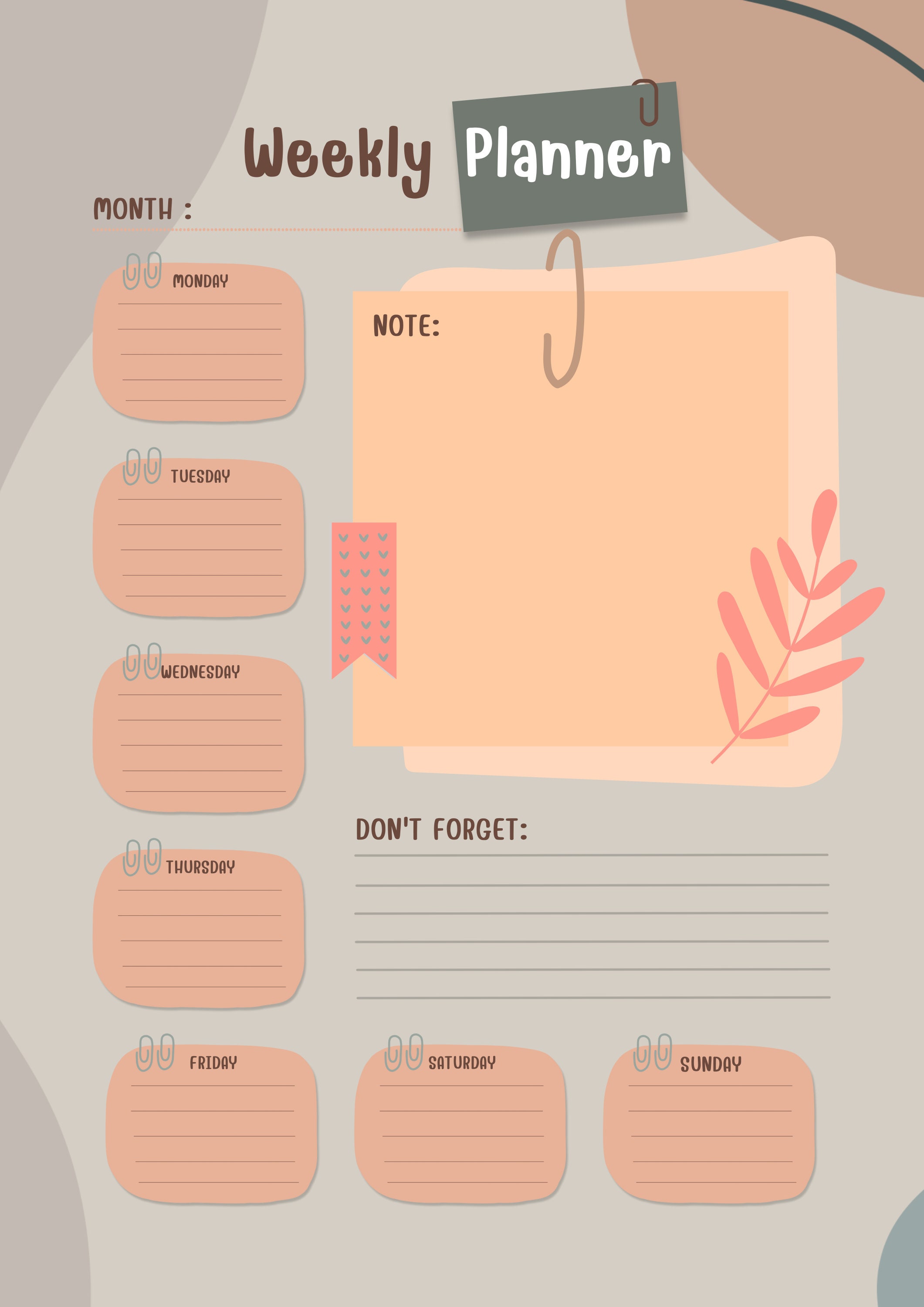 Editable Pastel Weekly Planner Printable With To-do List Stay Organized ...