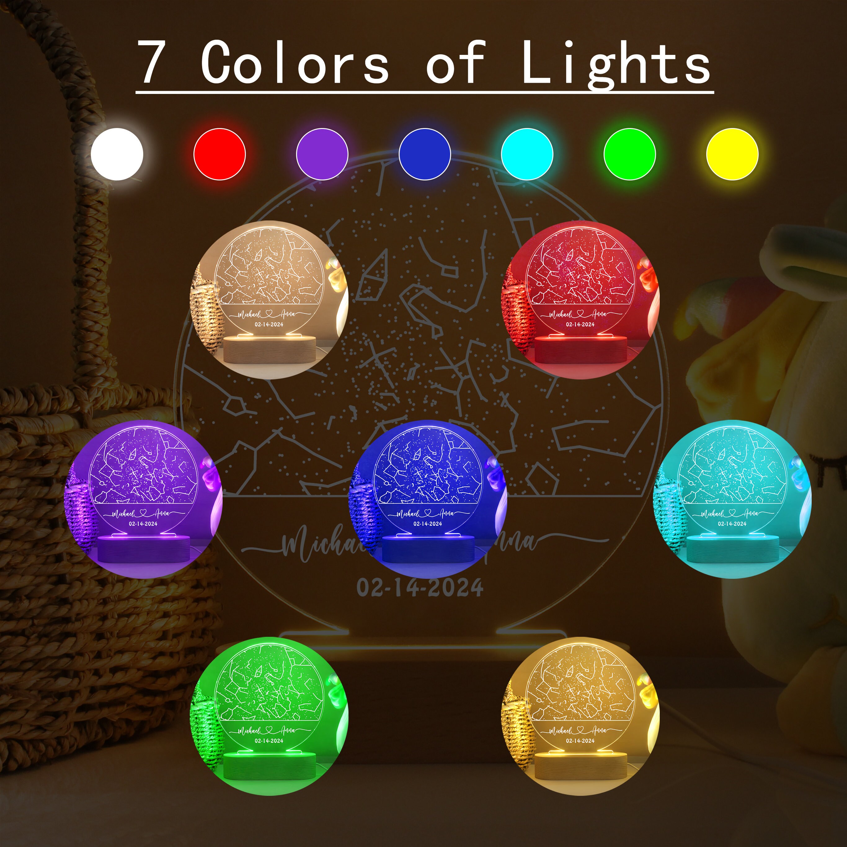 Custom Star Map Night Light: Personalized Constellation Gift - Etsy