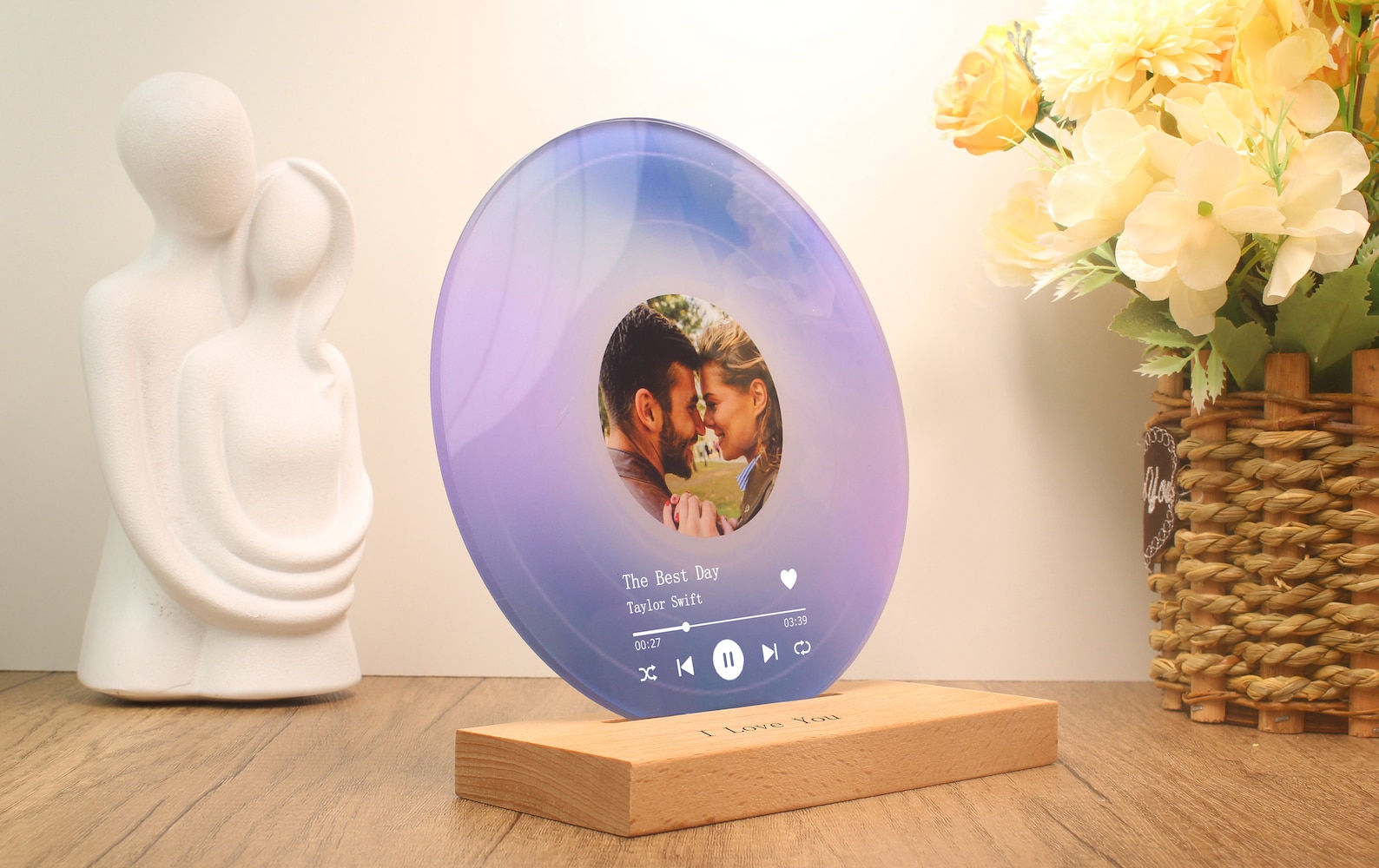 Personalized Vinyl Record With Photo - Acrylic Song Plaque ...