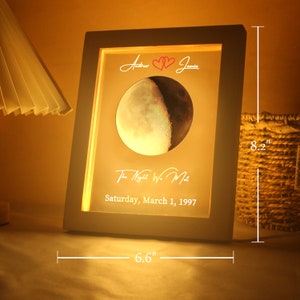 Personalized Moon Phase Acrylic Lamp, Custom Moon Phase by Date Acrylic ...