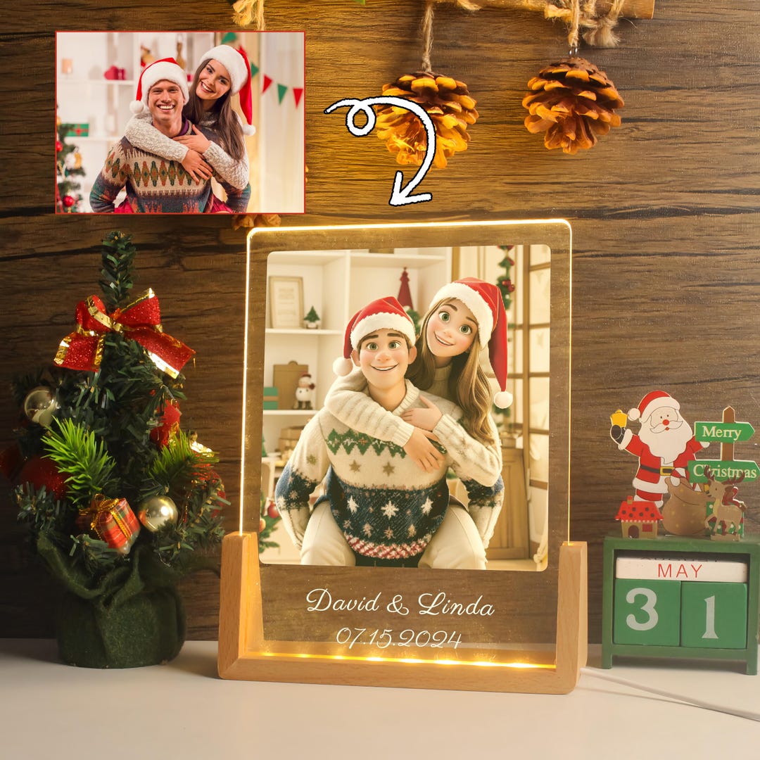 Custom Pixar Style Photo Frame，personalised Couple Cartoon Animation ...