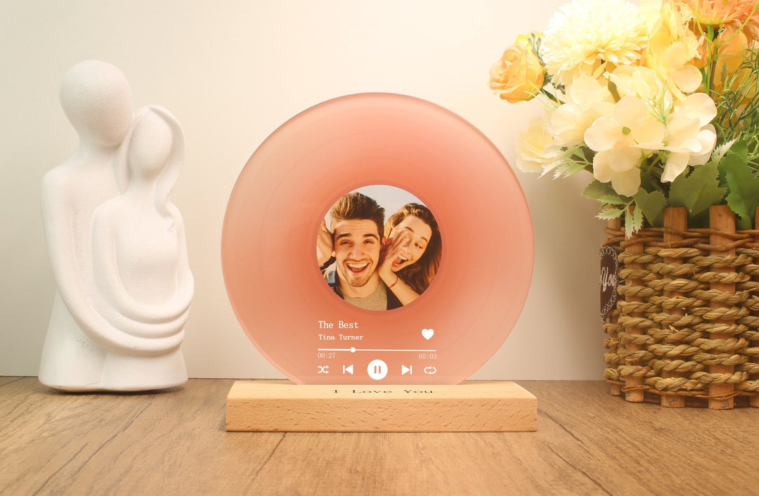 Personalized Vinyl Record With Photo - Acrylic Song Plaque ...