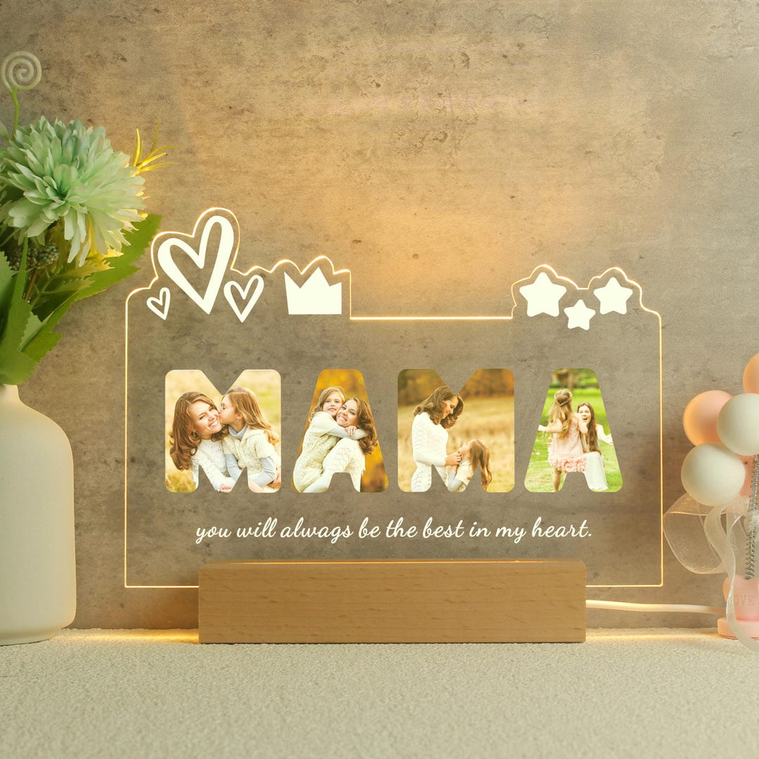 Personalized Photo Night Light, Custom MAMA Gift - Etsy
