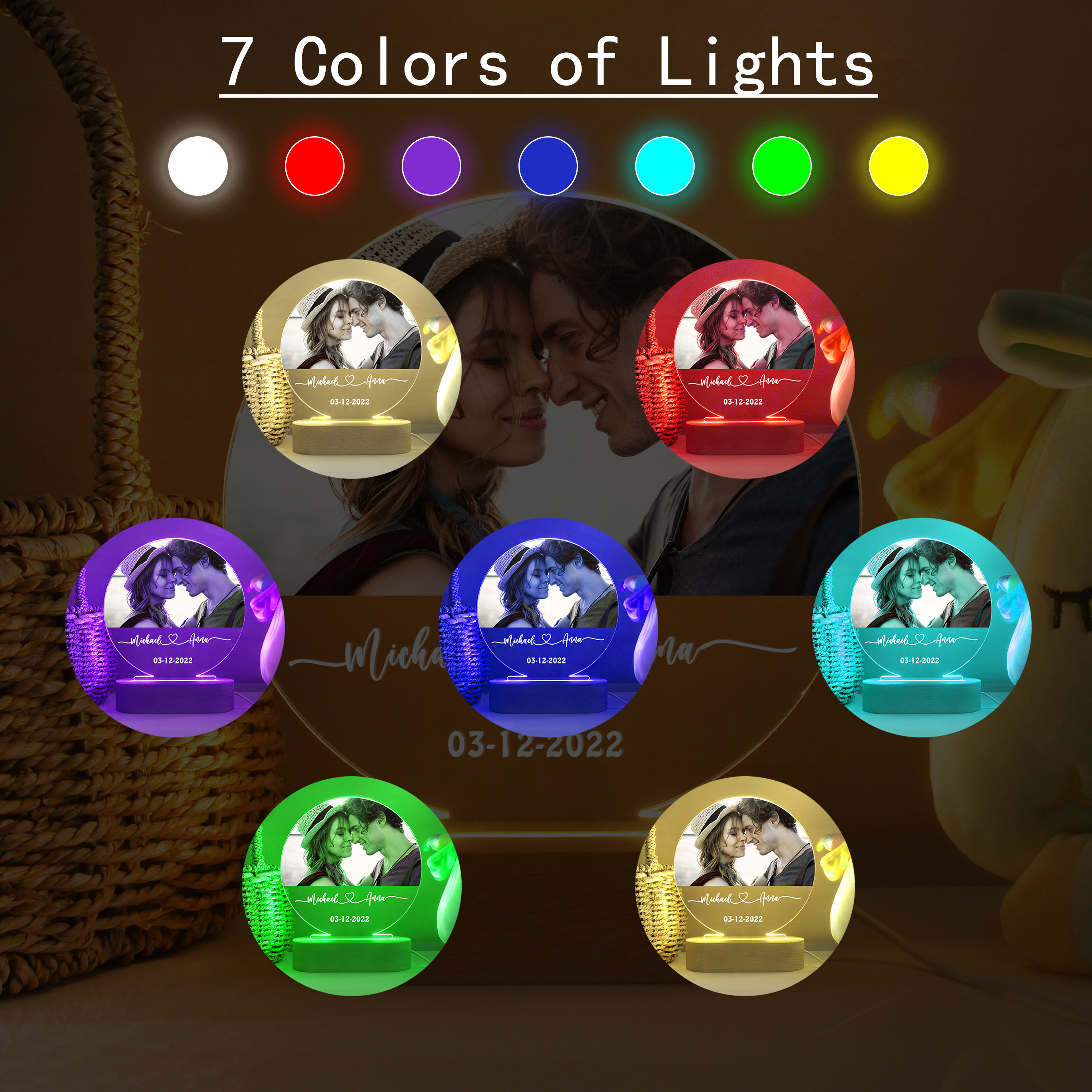 Personalized Acrylic Photo Lamp,custom Photo LED Night Light,photo ...
