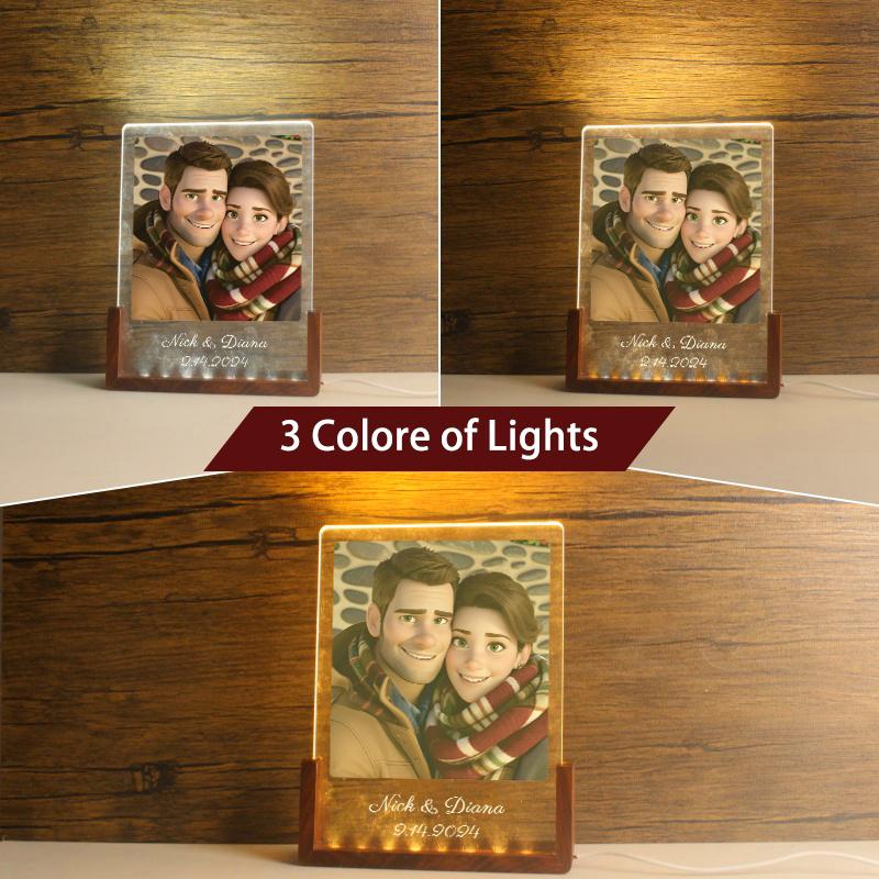 Custom Pixar Style Photo Frame: Personalized Cartoon Portrait, Couple ...
