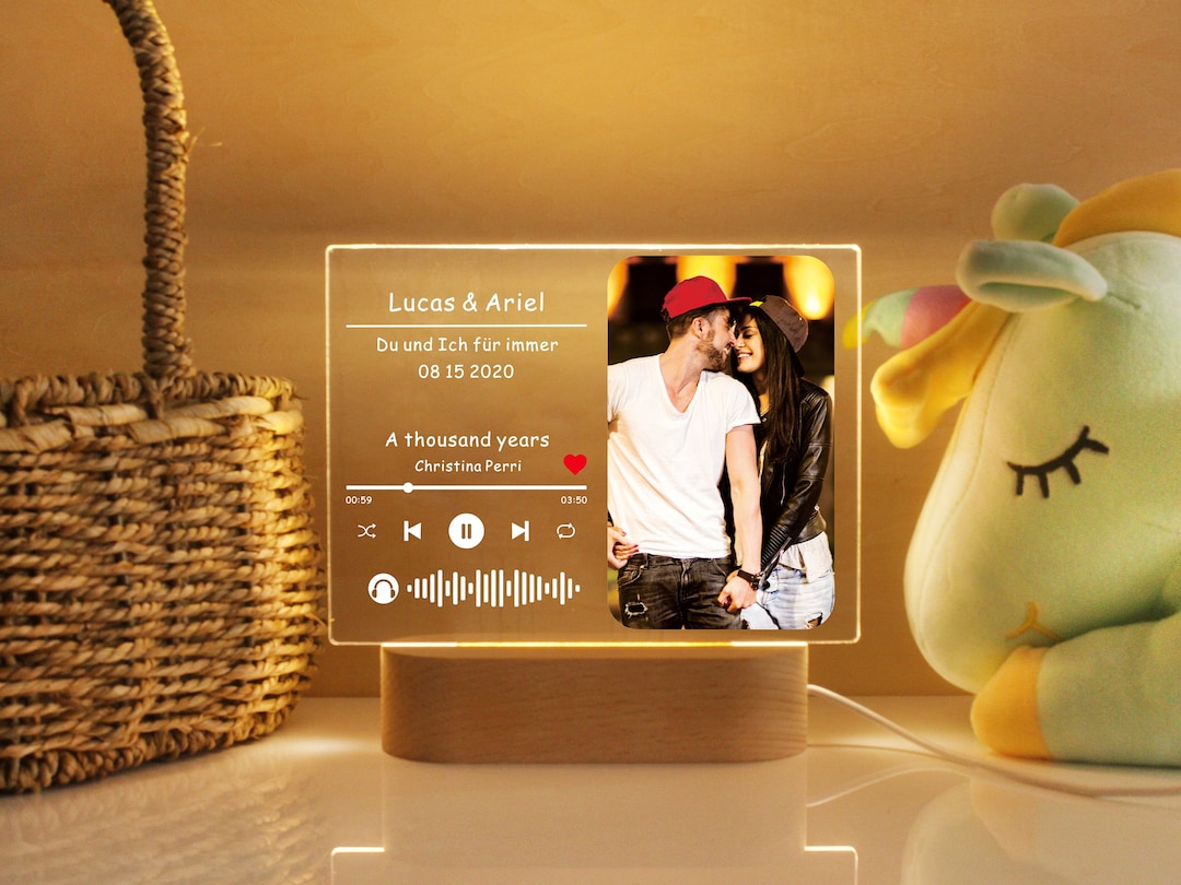 Custom Song Acrylic Plaque,personalized Photo Frame,music Photo Name ...