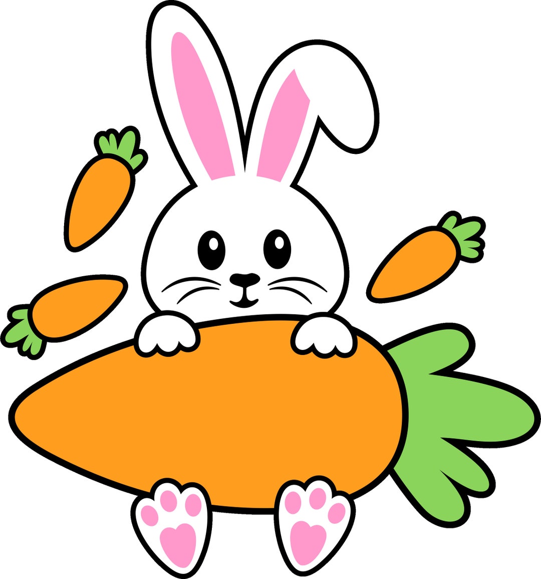 Bunny Holding Carrot Name Frame - Etsy
