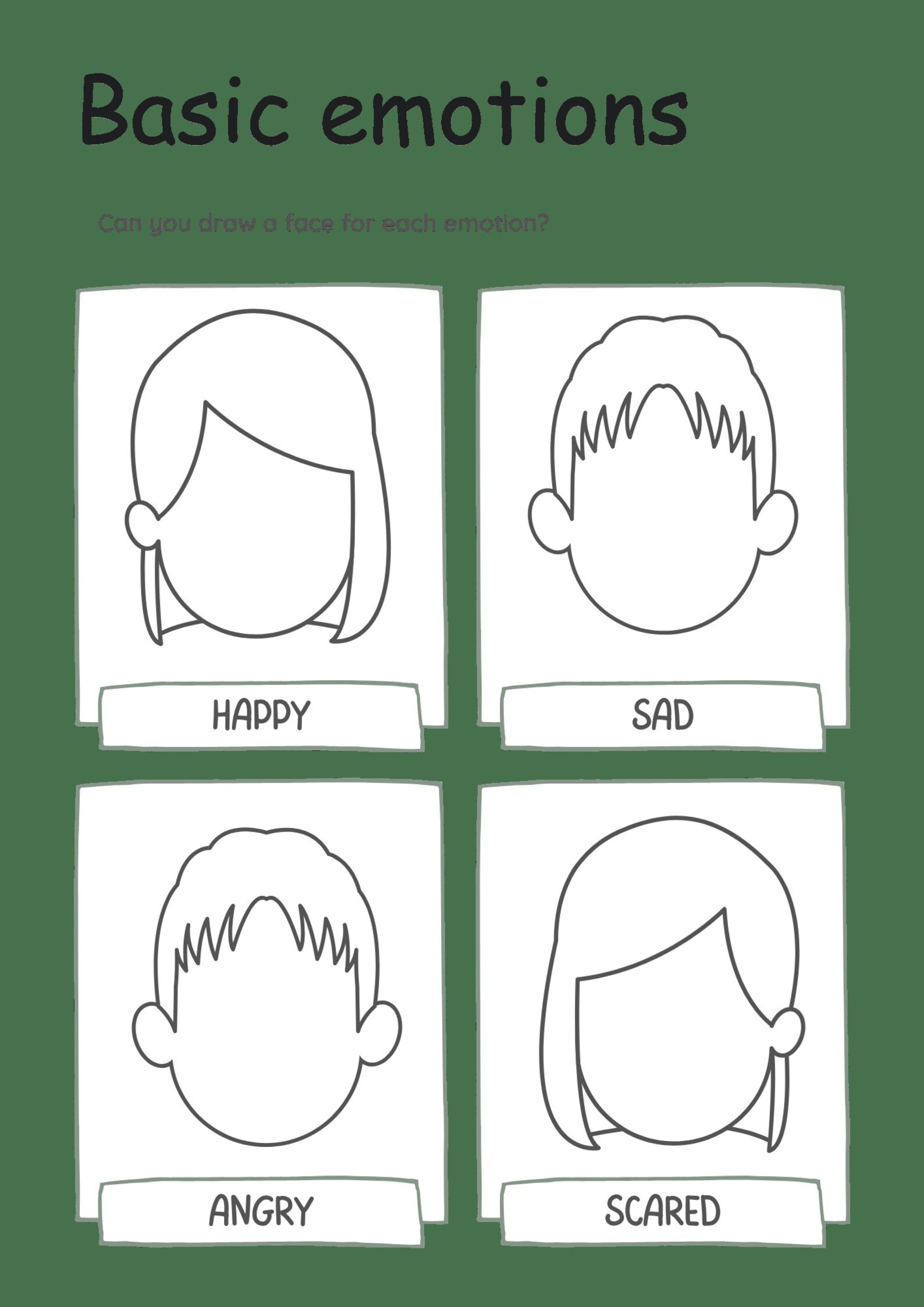 Emotional Development. Printable Emotion Worksheets (10 Pages) - Etsy