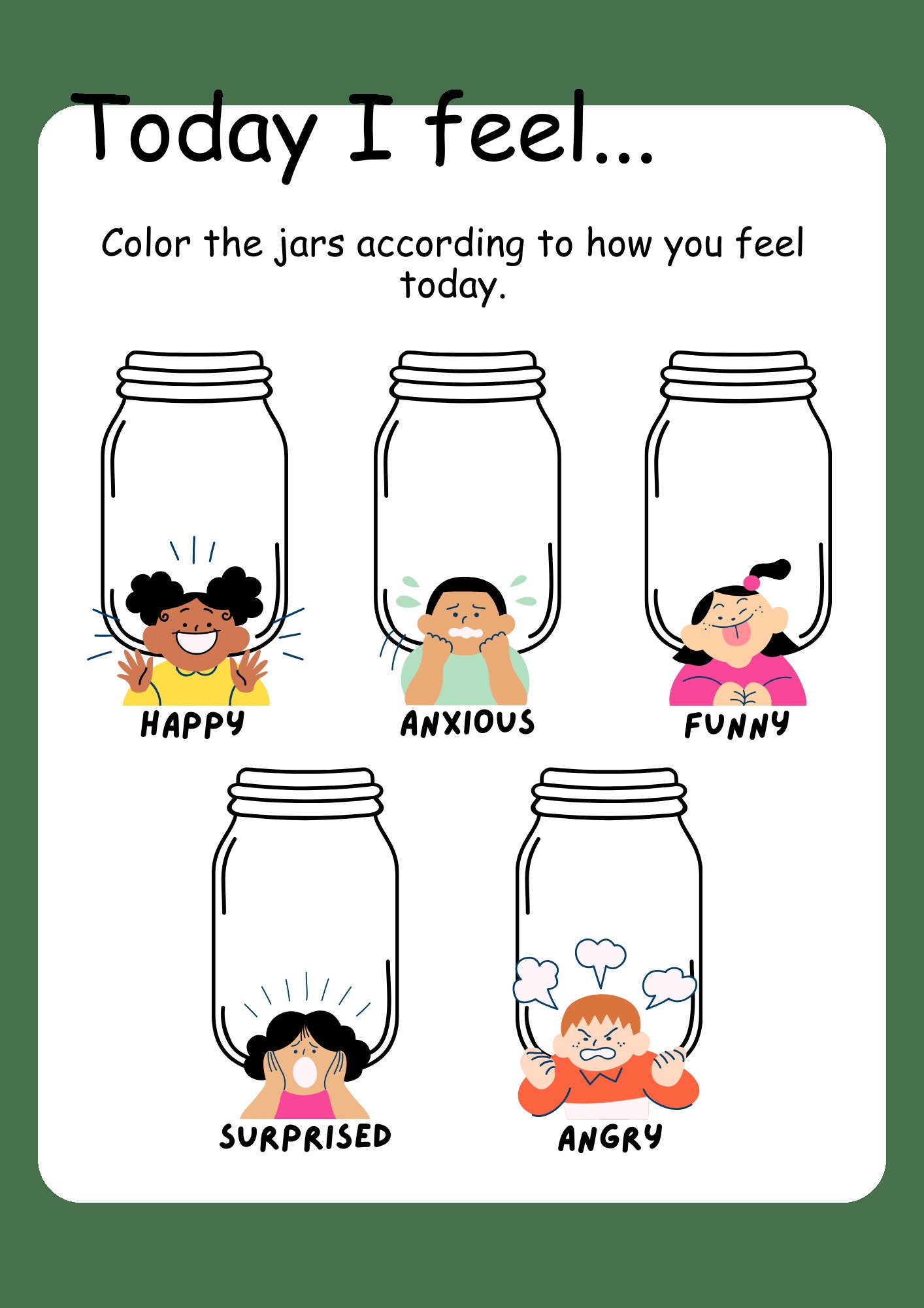 Emotional Development. Printable Emotion Worksheets (10 Pages) - Etsy