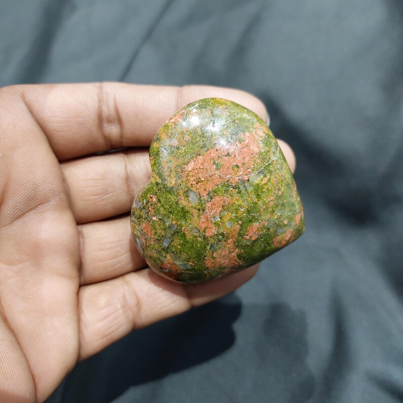 Natural Unakite Heart - Etsy