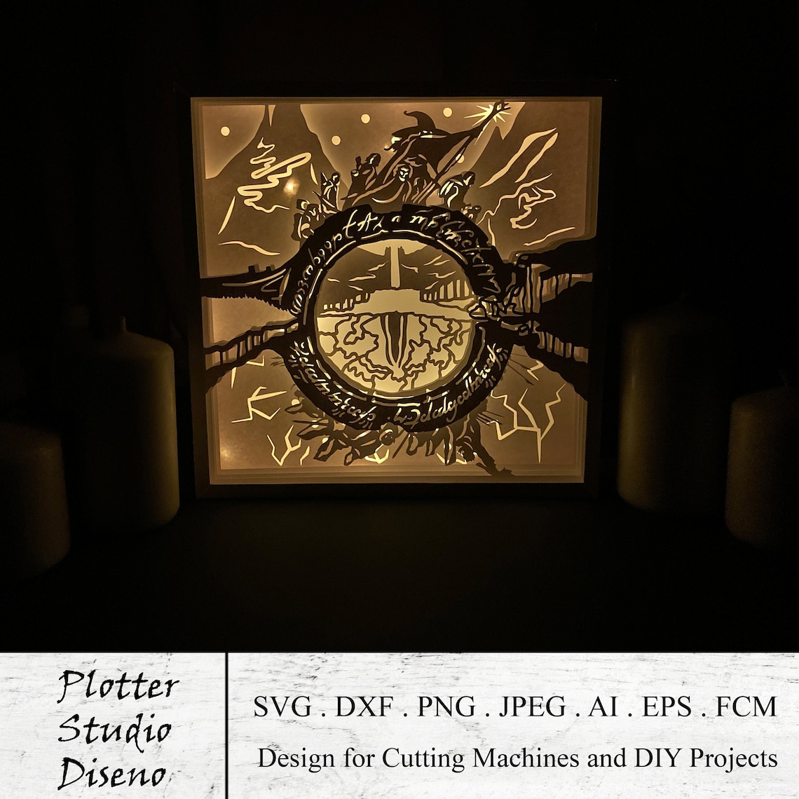 LOTR Template Lightbox SVG Lord of the Rings Shadowbox SVG - Etsy