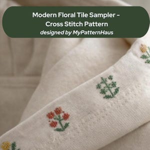 Modern Floral Tile Sampler – Cross Stitch Pattern for Borders ...