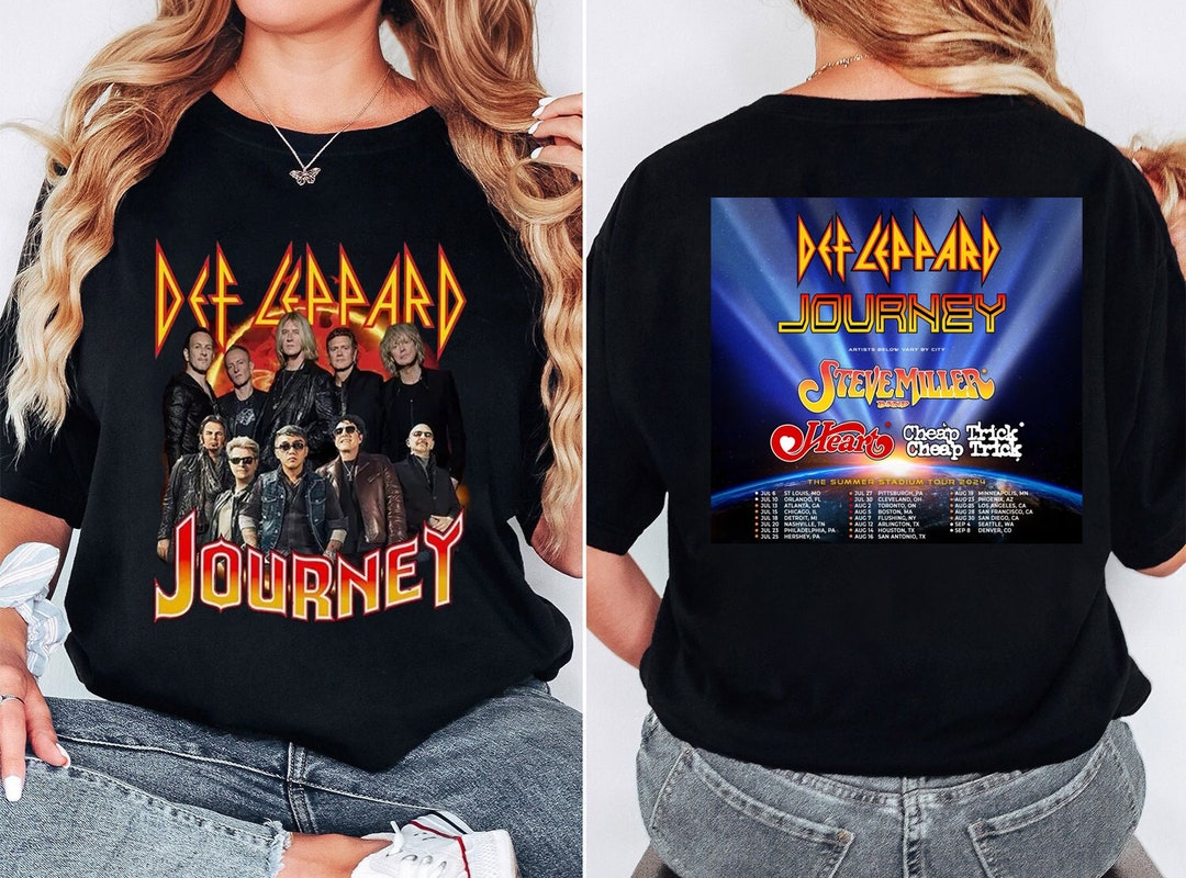 Def Leppard and Journey Summer Stadium Tour 2024 T Shirt, Journey Band Tour 2024 Shirt, Def ...