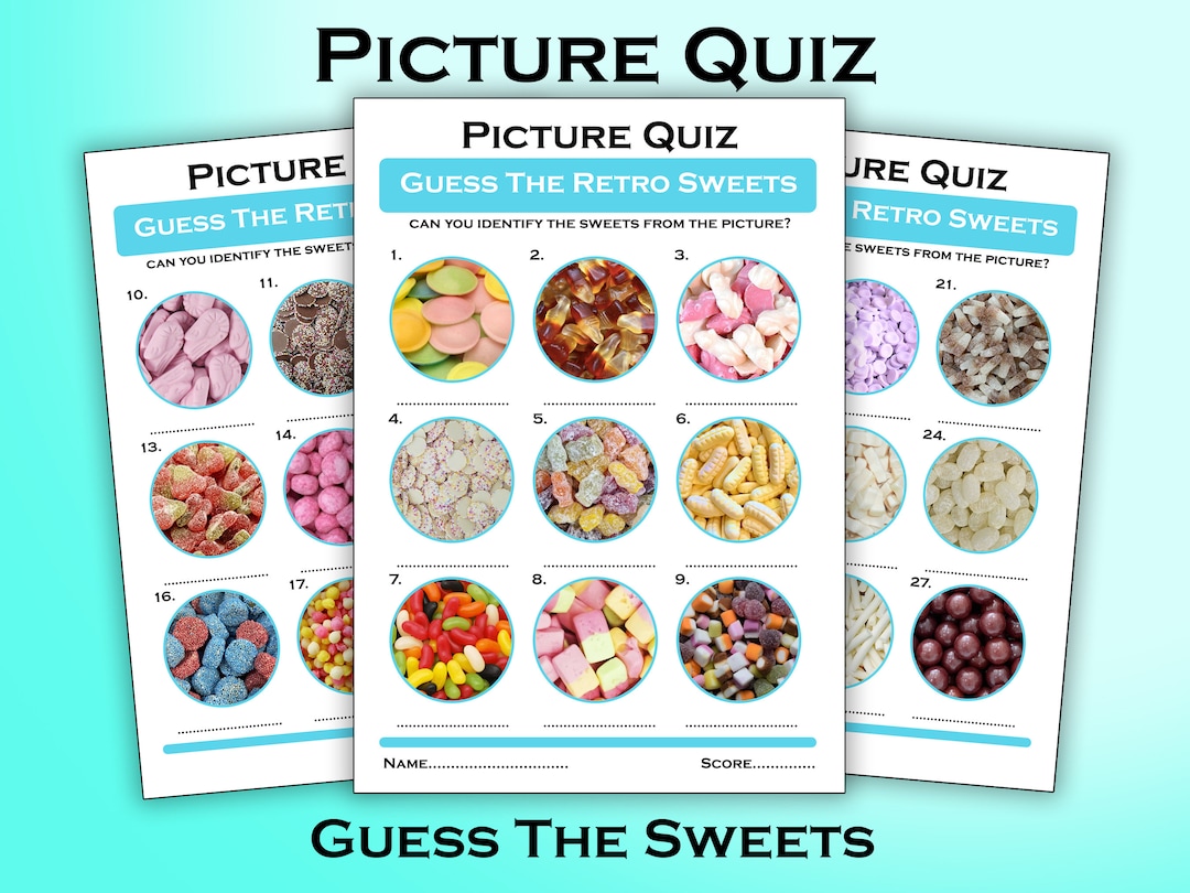 Printable Guess the Sweets Quiz UK Edition With Answers Fun Candy Trivia Game Instant Download ...